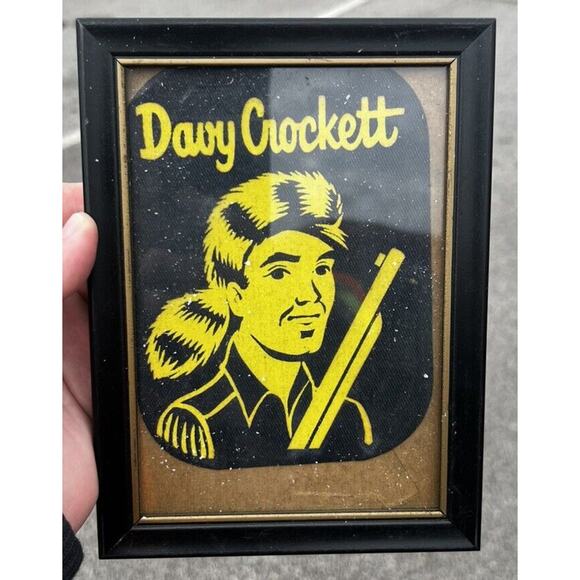 Office | Vintage Davy Crockett Patch Framed Wall Art Classic Americana ...